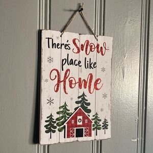 Holiday | Nwt Glittered Theres Snow Place Like Home Wooden Decor Sign ...